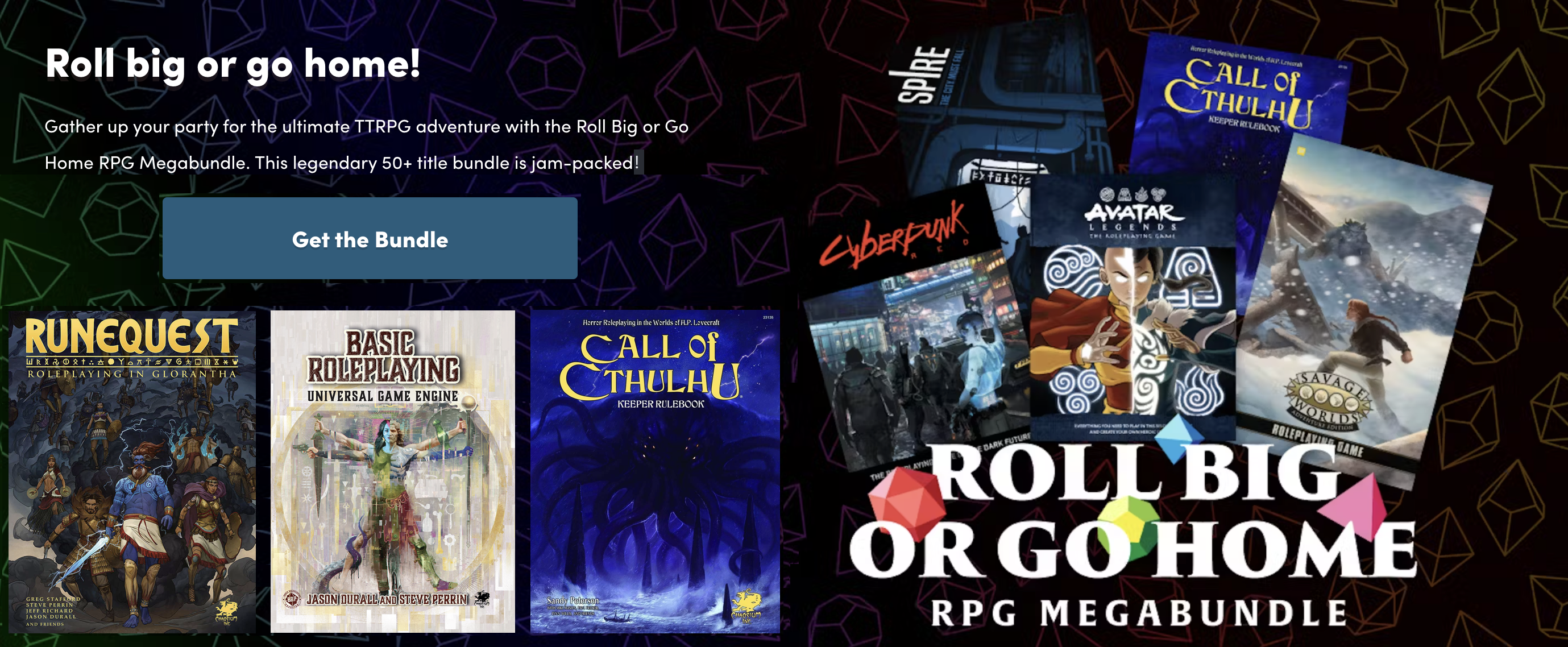 RuneQuest, BRP and Call of Cthulhu are in the Roll Big or Go Home RPG Megabundle at Humble ...